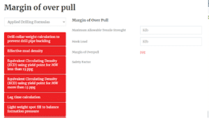 Margin Of Overpull Calculations & Excel Sheet - DRILLING MANUAL