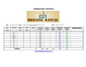 Drilling Trip Sheet Calculations & Download - Drilling Manual
